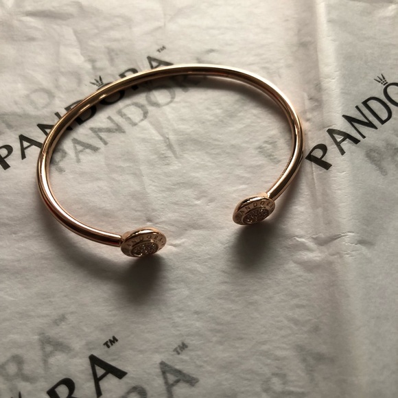 Pandora | Jewelry | Pandora Signature Rose Gold Bangle | Poshmark